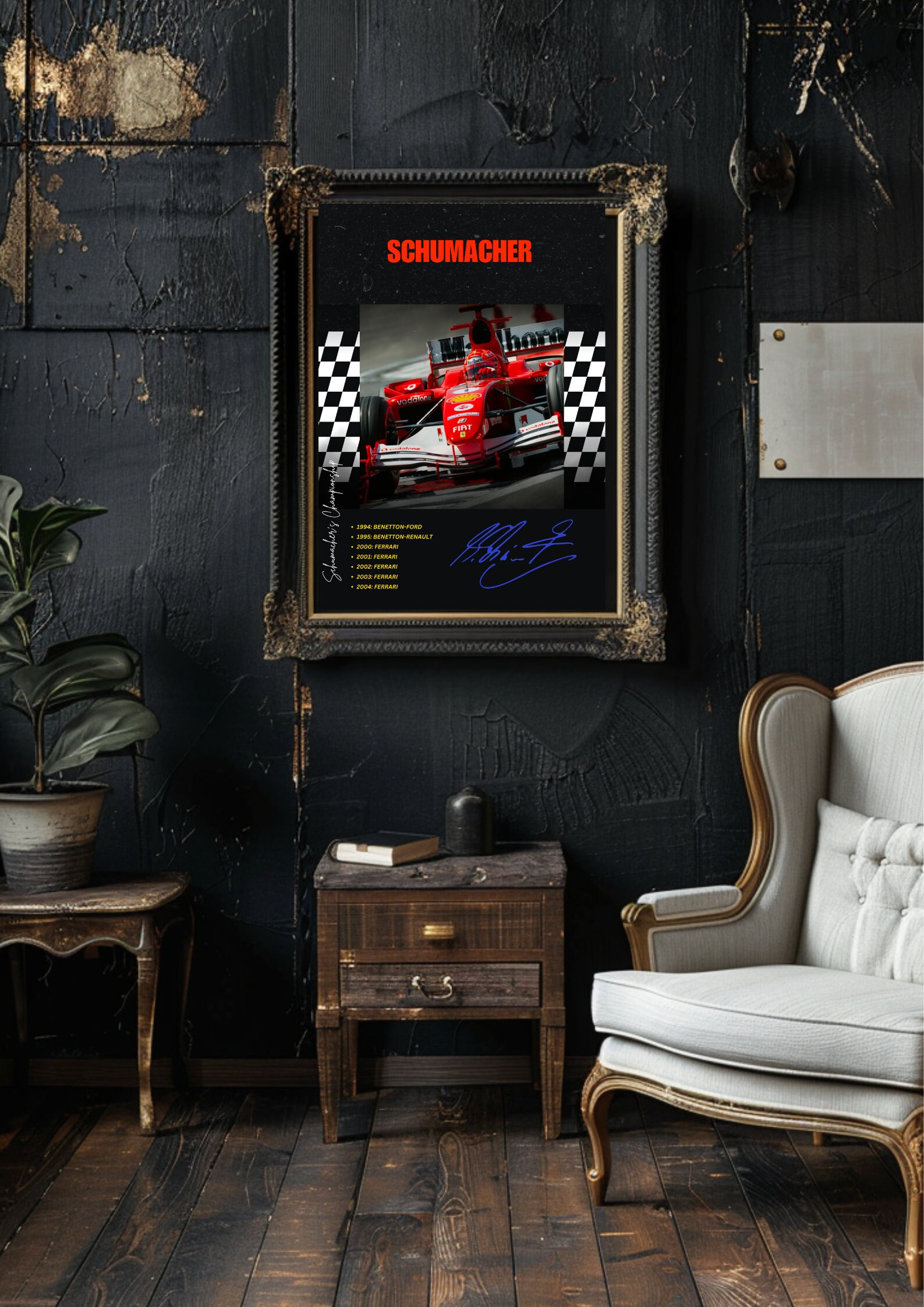 Michael Schumacher F1 Driver Poster F1 Wall Art Grand Prix Poster Wall ...