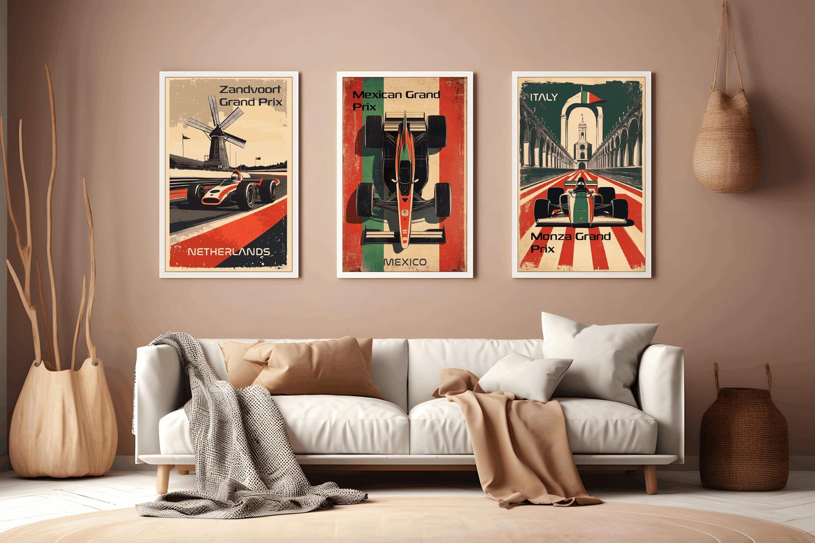 F1 Poster Set of 3, Formula 1 Wall Art, F1 Poster Italy, Mexico ...