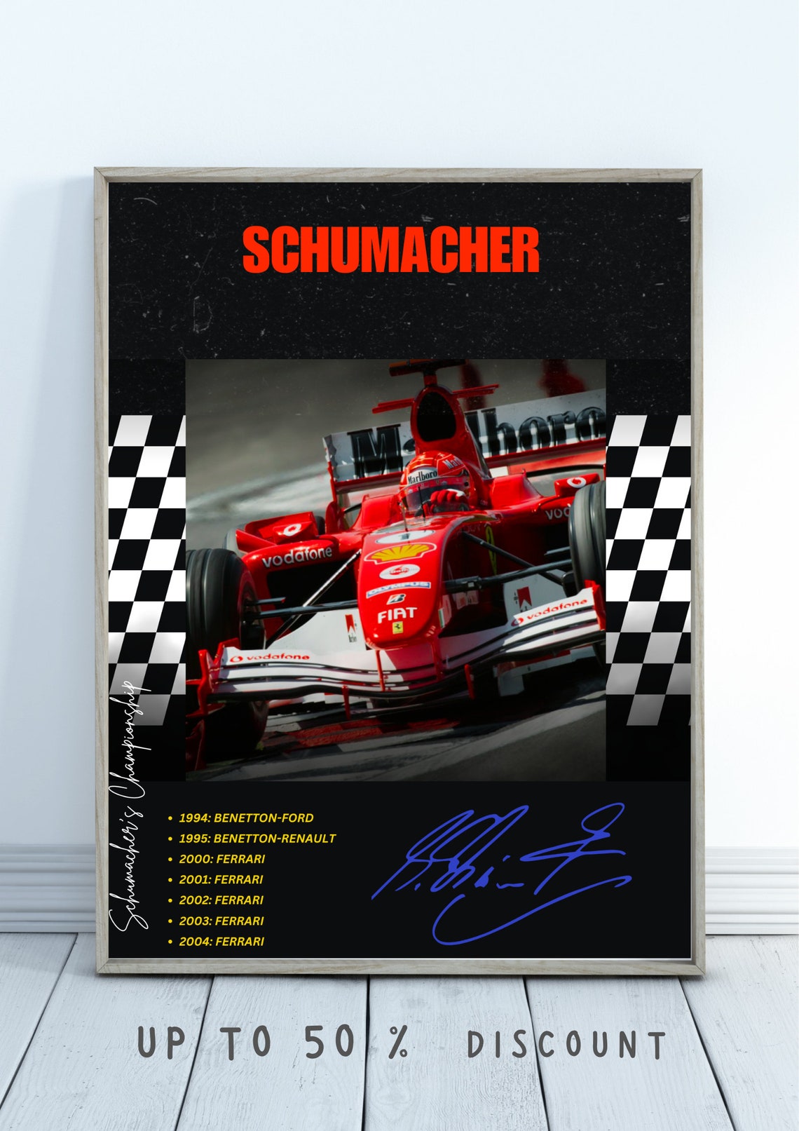 Michael Schumacher F1 Driver Poster F1 Wall Art Grand Prix Poster Wall ...