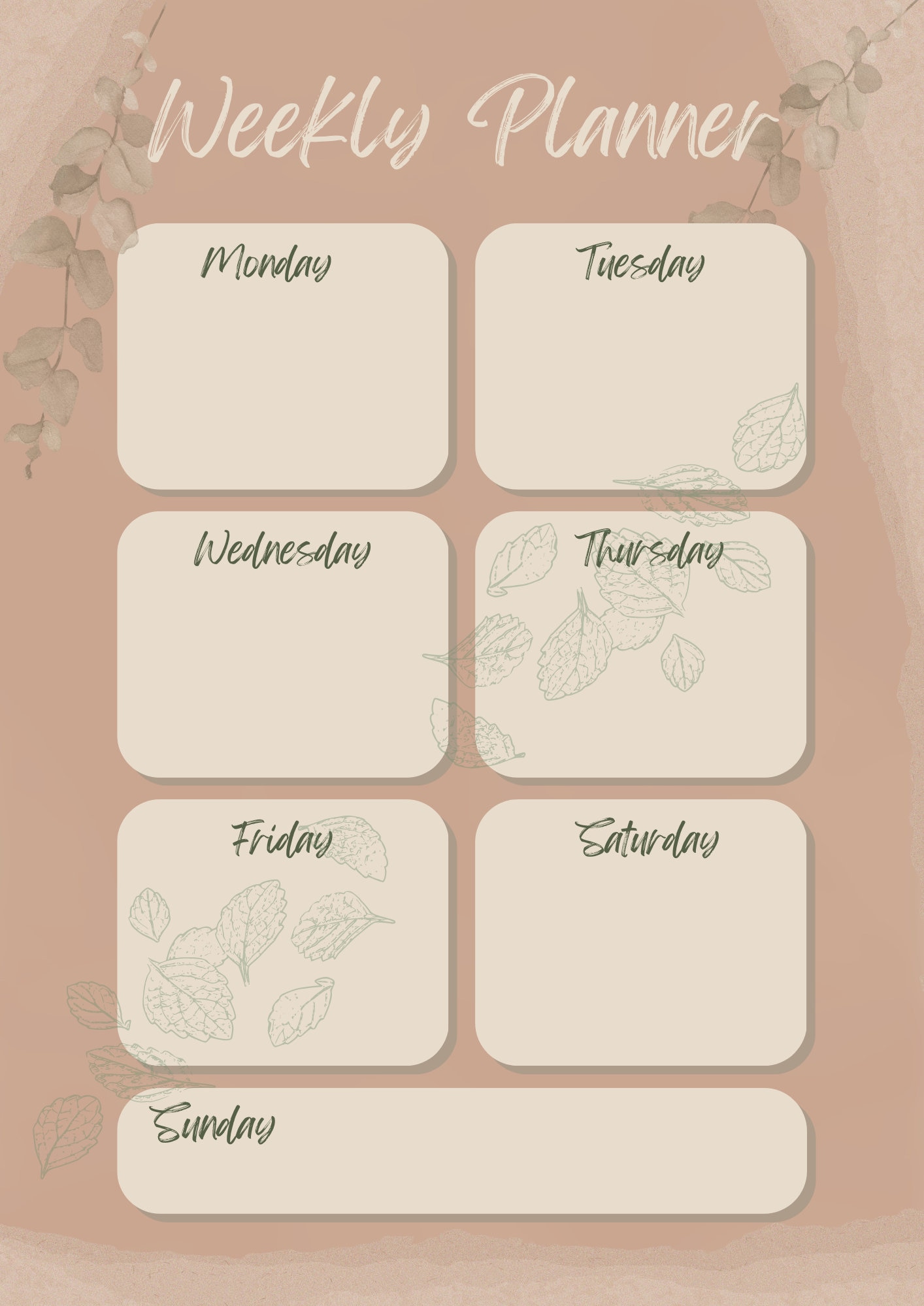 Weekly Planner - Etsy