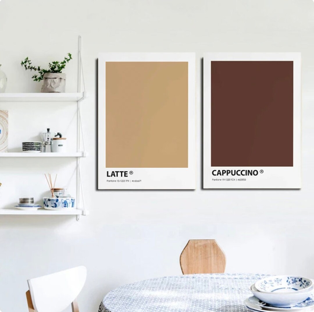 Pantone Coffee Color Palette Latte Americano Cappuccino Poster Set of 2 ...
