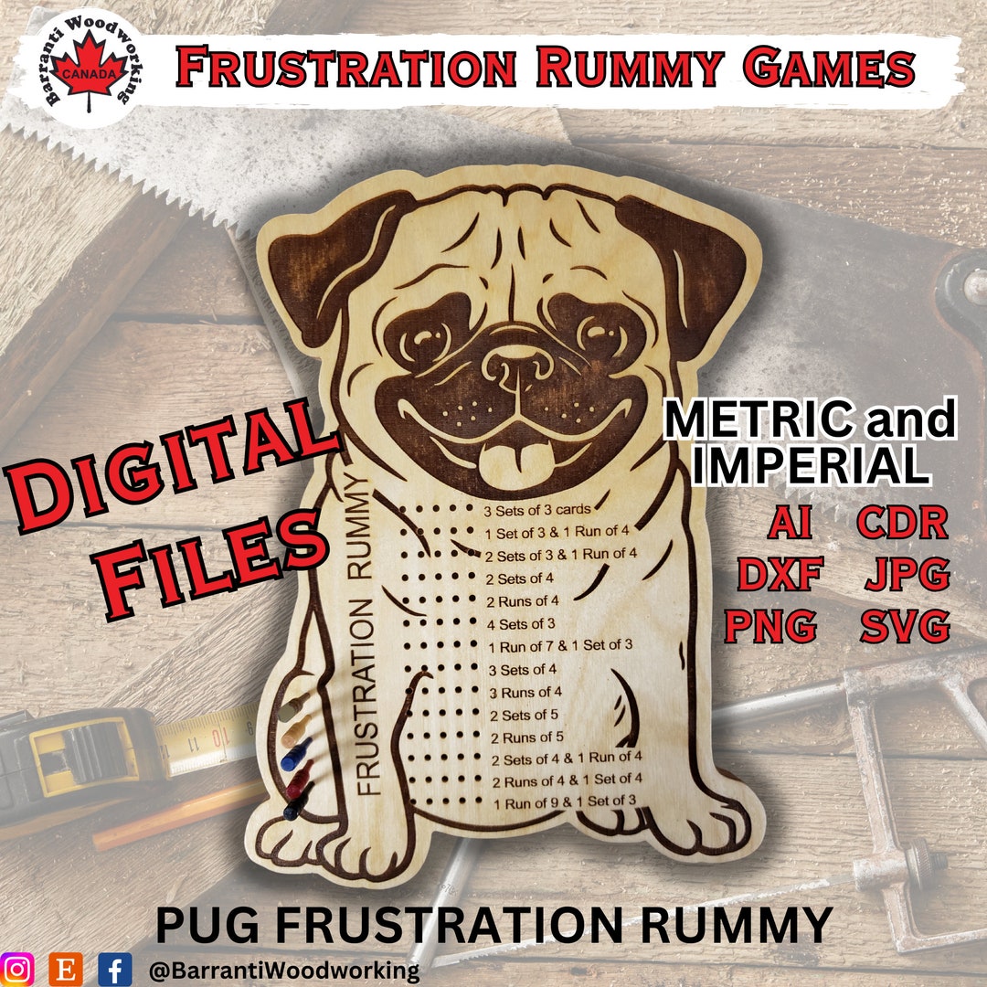 PUG Frustration Rummy Gameboard metric and Imperial DIGITAL FILES ...