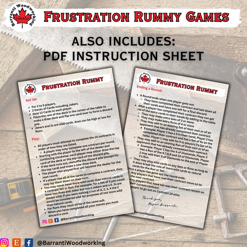 MOOSE Frustration Rummy Gameboard (metric and Imperial) DIGITAL FILES ...