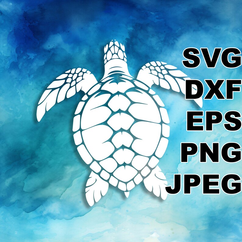 Sea Turtle Svg Cut Files Svg Dxf Png Eps Jpeg Vinyl And Paper Cut Cnc Laser Cut Svg File