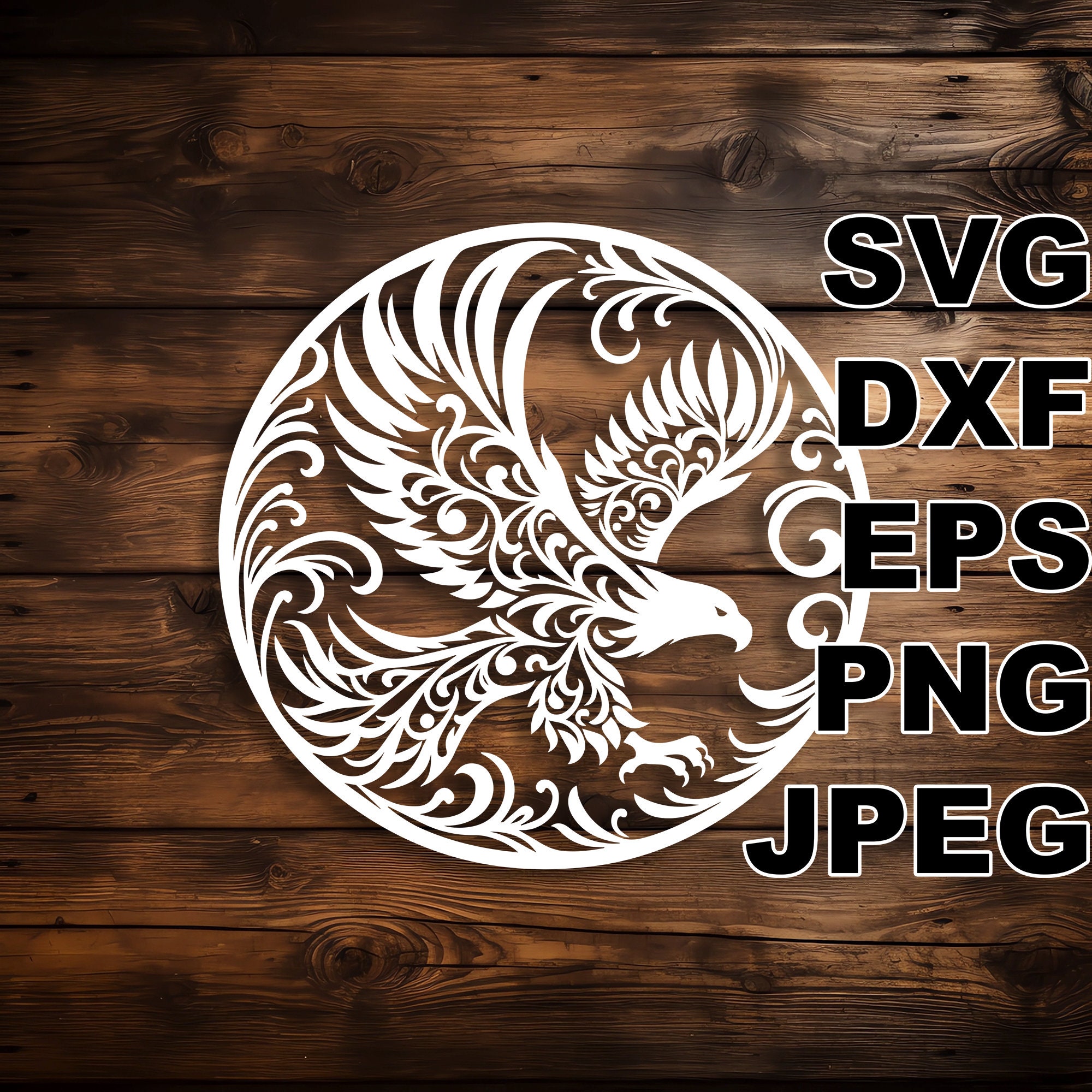 Eagle Fancy SVG Cut Files svg Dxf Png Eps Jpg Silhouette & Cricut ...