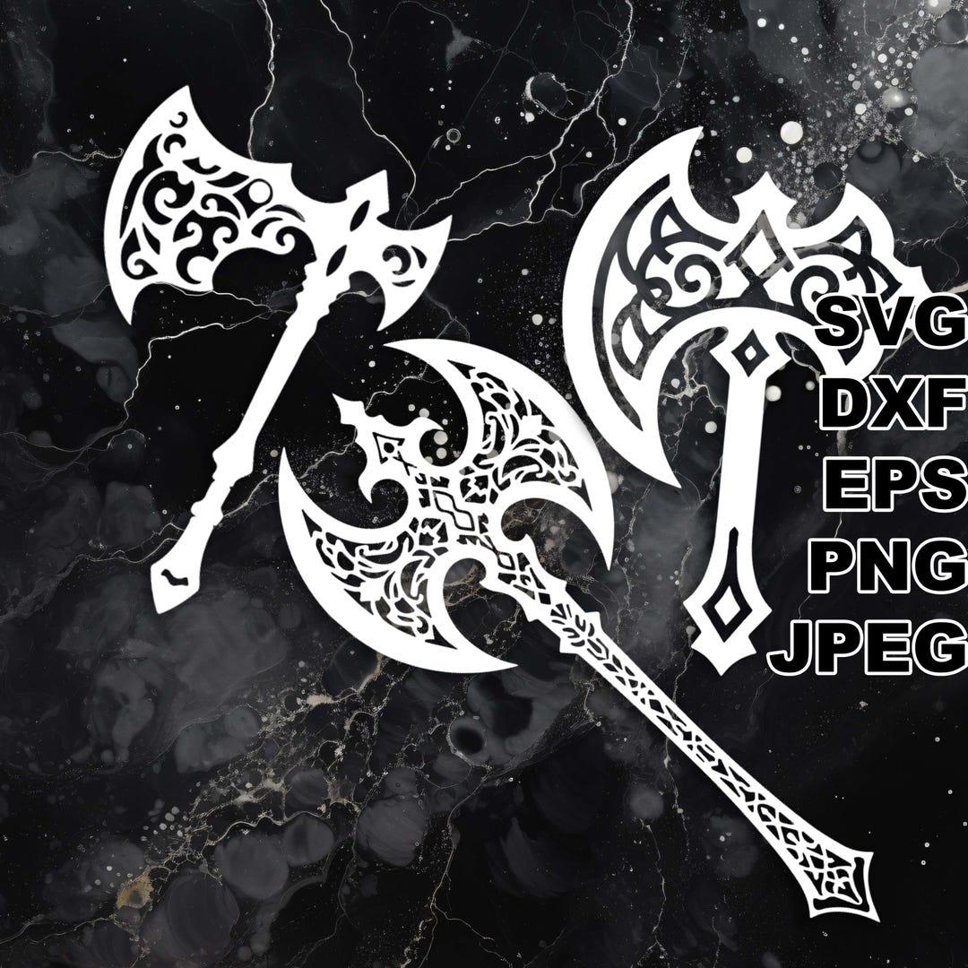 Battle Axes SVG Cut Files (svg Dxf Png Eps Jpeg) Silhouette & Cricut ...