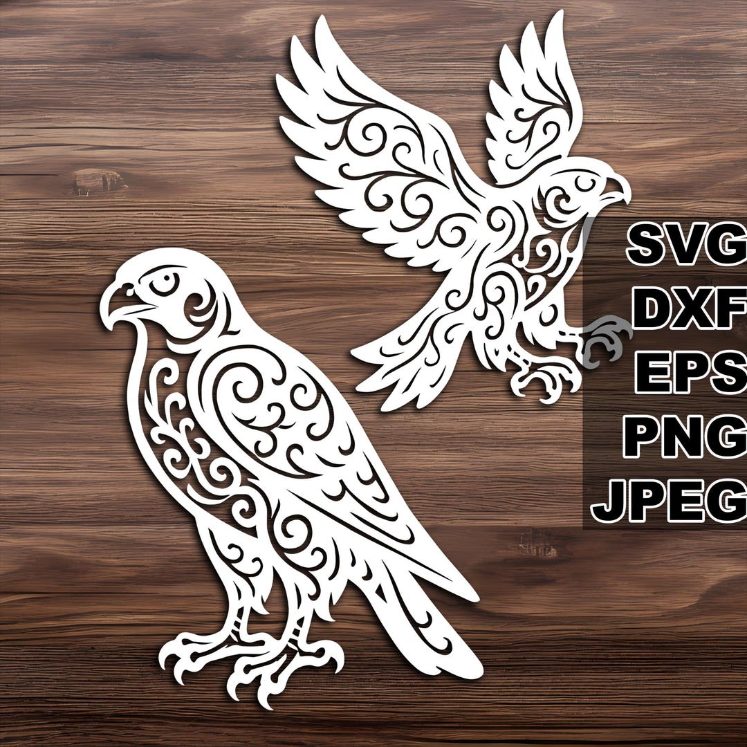 Filigree Peregrine Falcon SVG Cut Files (svg Dxf Png Eps Jpeg ...
