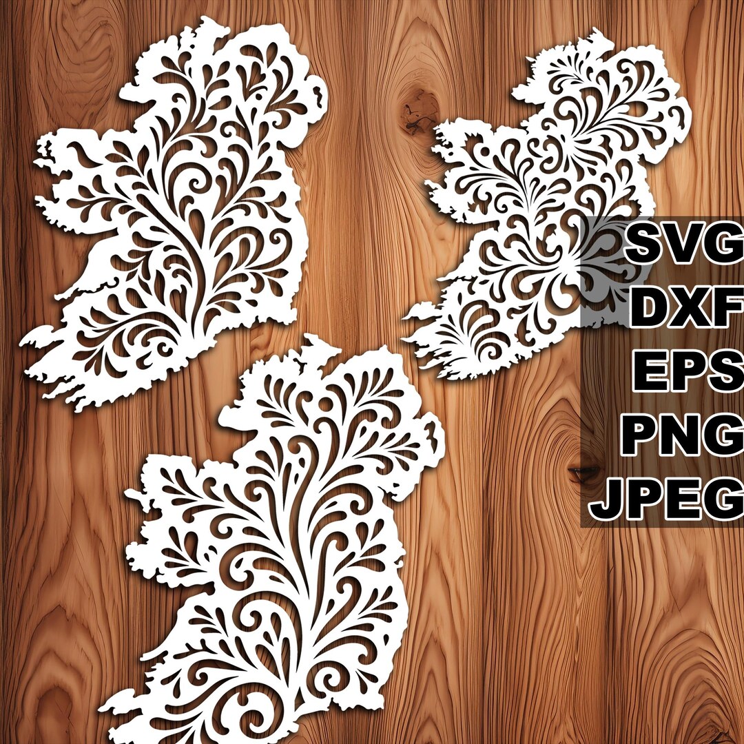 Filigree Ireland SVG Cut Files (svg Dxf Png Eps Jpeg) Silhouette ...