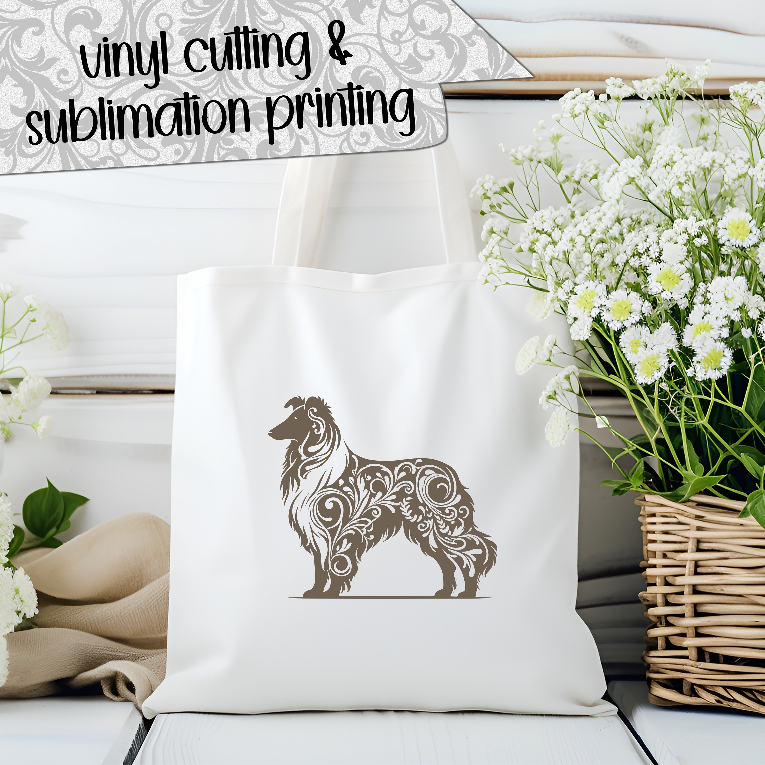 Collies Fancy SVG Cut Files svg Dxf Png Eps Jpeg Silhouette & Cricut ...