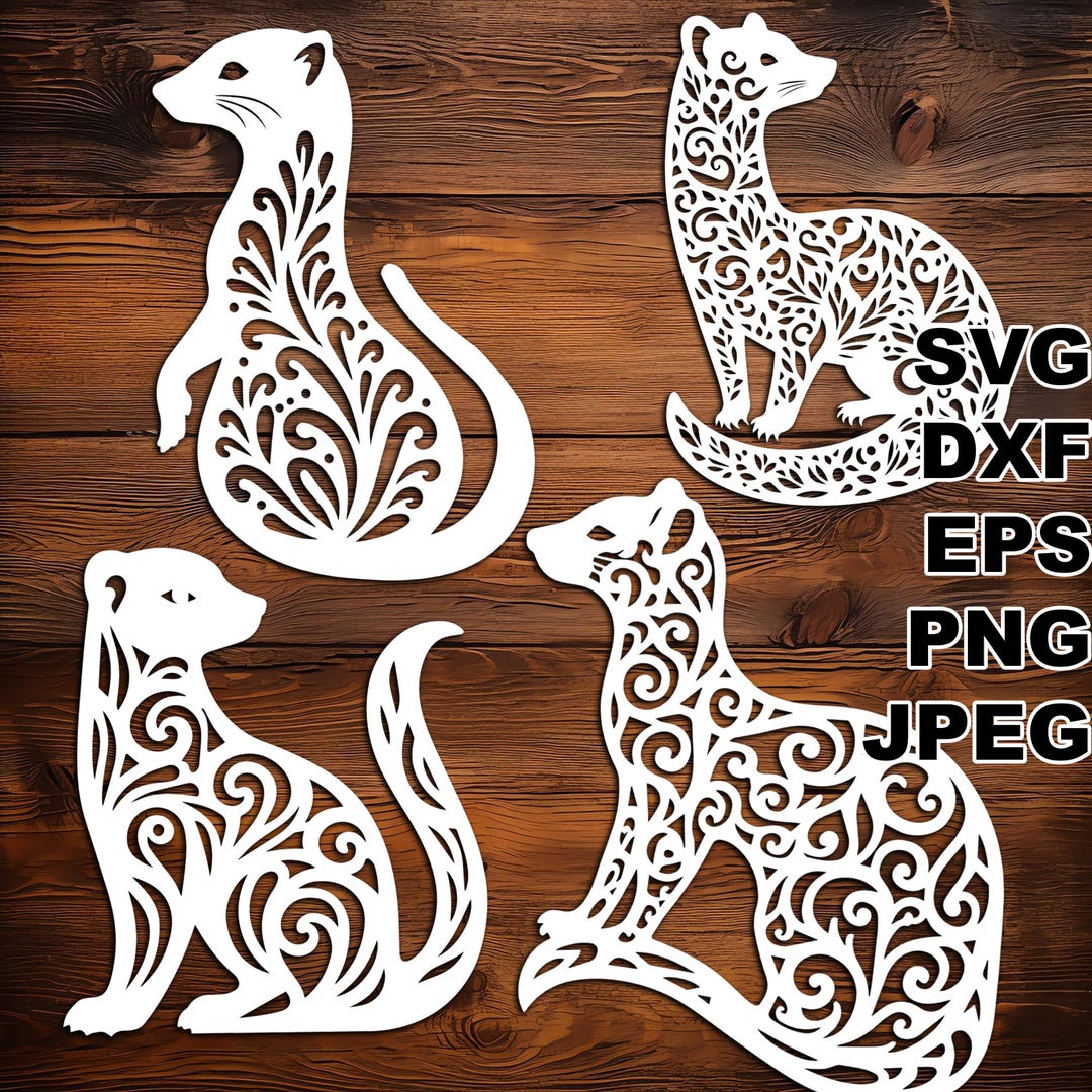 Filigree Ferret SVG Cut Files (svg Dxf Png Eps Jpeg) Silhouette ...