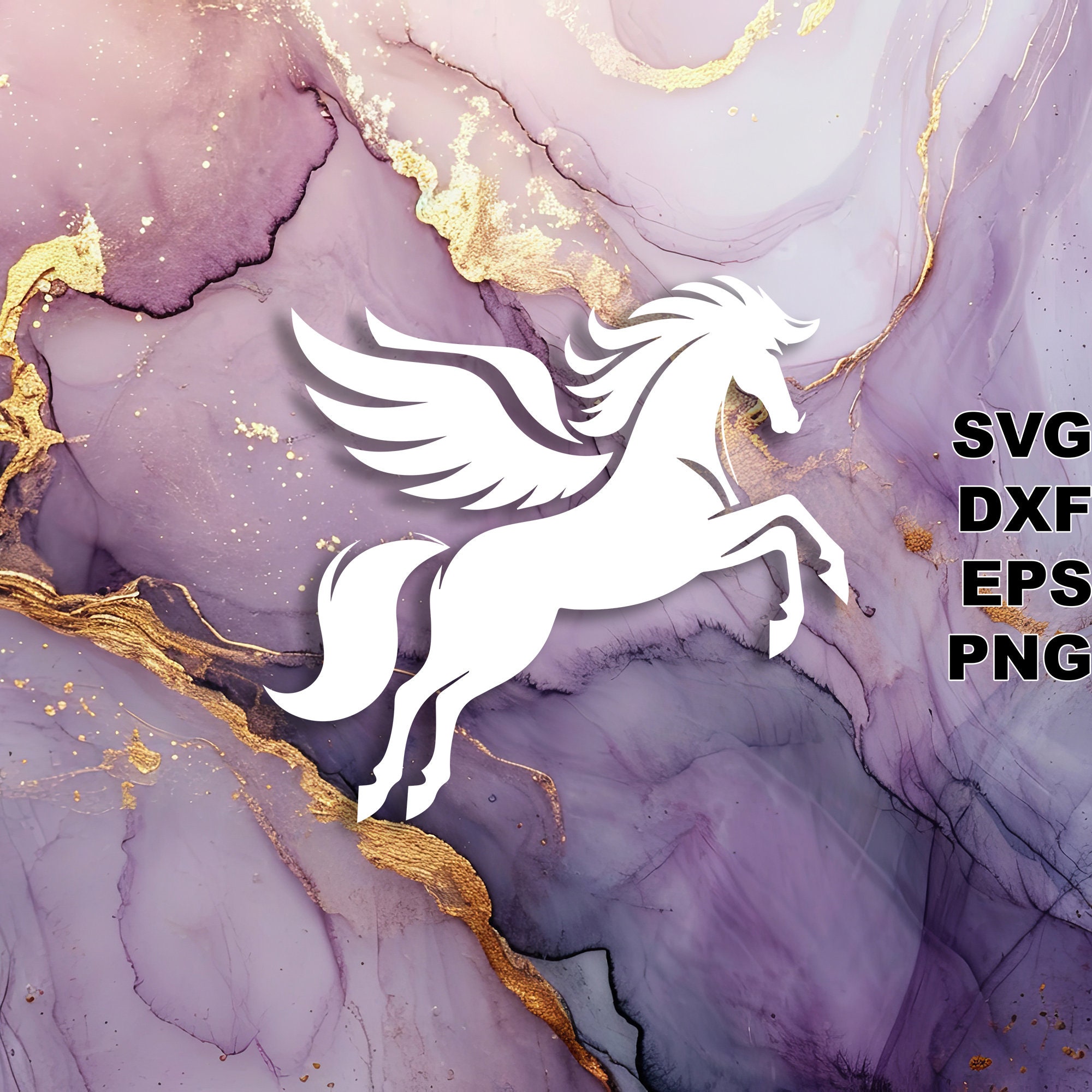 Pegasus SVG Cut Files svg Dxf Png Eps Silhouette & Cricut, Digital ...