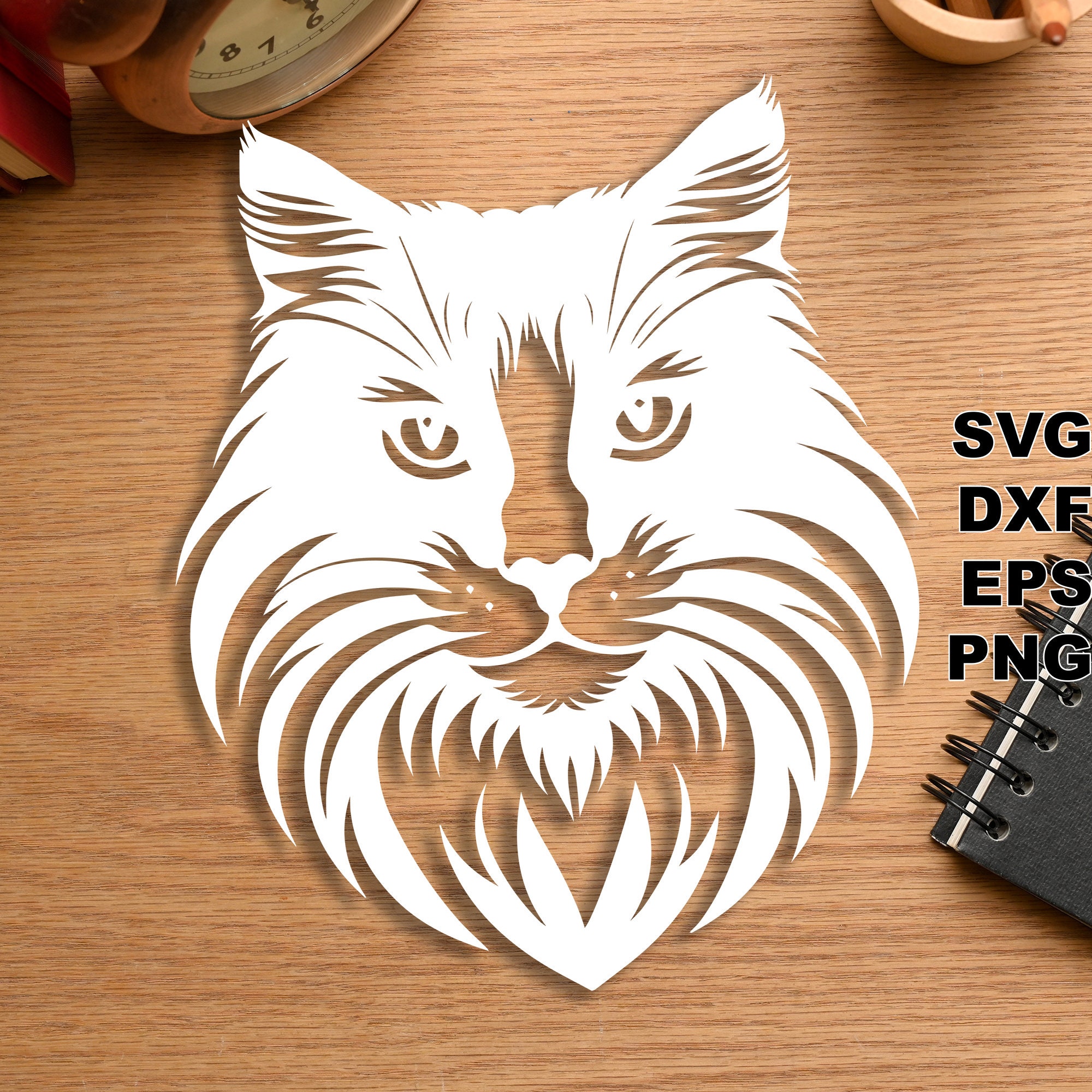 Norwegian Forest Cat SVG Cut Files svg Dxf Png Eps Silhouette & Cricut ...