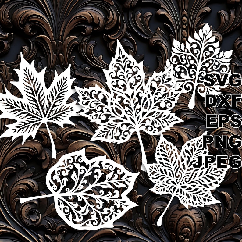 Autumn Leaves SVG Cut Files (svg Dxf Png Eps Jpeg) Silhouette & Cricut ...