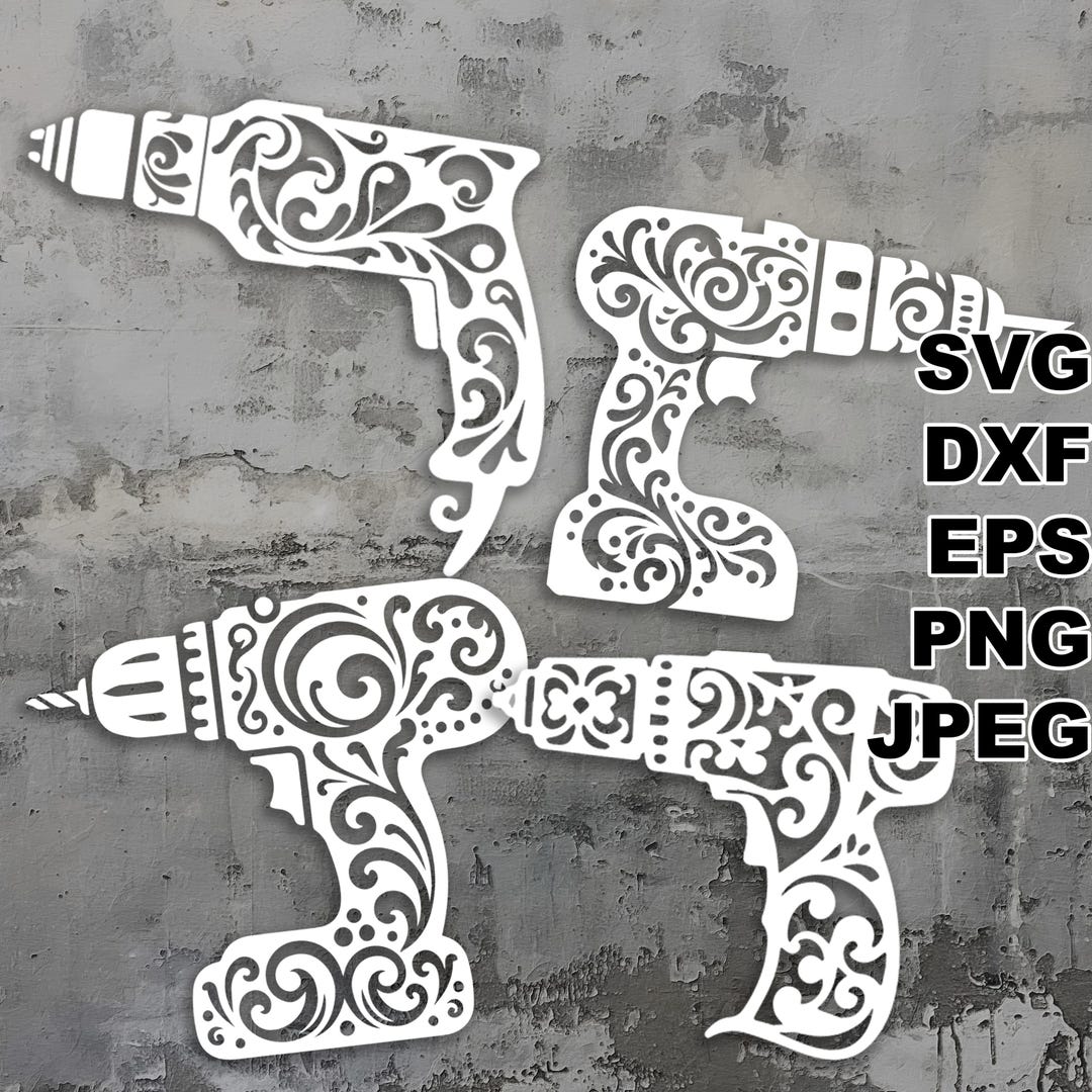 Power Drill SVG Cut Files svg Dxf Png Eps Jpeg Silhouette & Cricut ...