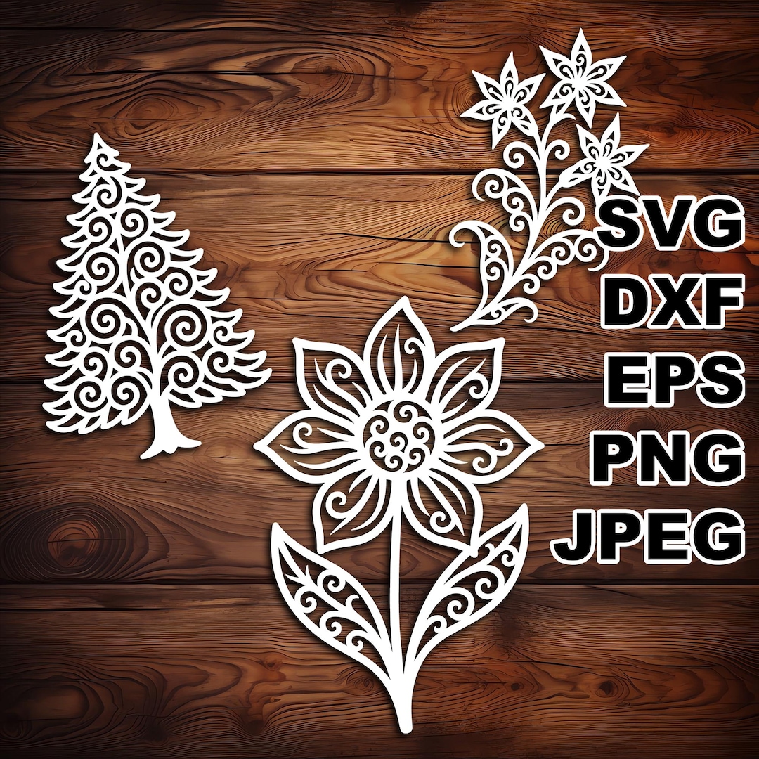 Elegant Colorado Flora SVG Cut Files (svg Dxf Png Eps Jpeg) Silhouette ...