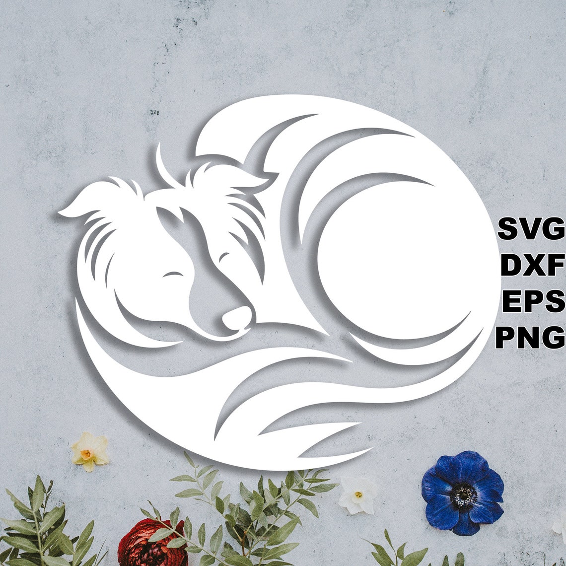 Border Collie SVG Cut Files svg Dxf Png Eps Silhouette & Cricut ...