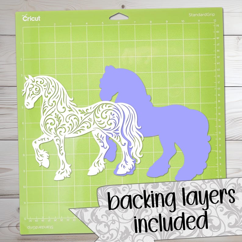 Filigree Friesian SVG Cut Files (svg Dxf Png Eps Jpeg) Silhouette ...