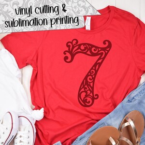 Filigree Number 7 SVG Cut Files (svg Dxf Png Eps Jpeg) Silhouette ...