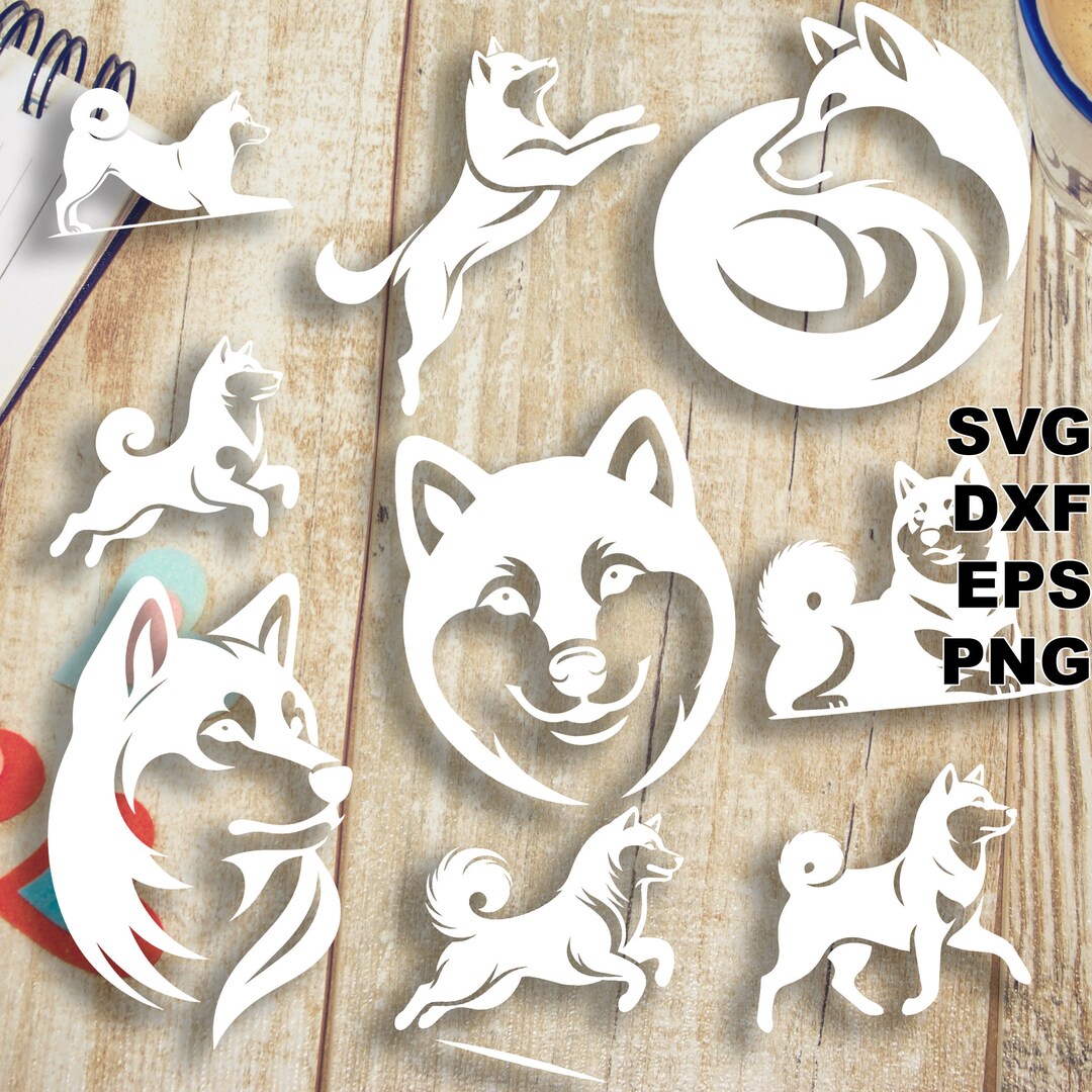 Shiba Inu SVG Cut Files (svg Dxf Png Eps) Silhouette & Cricut, Digital ...