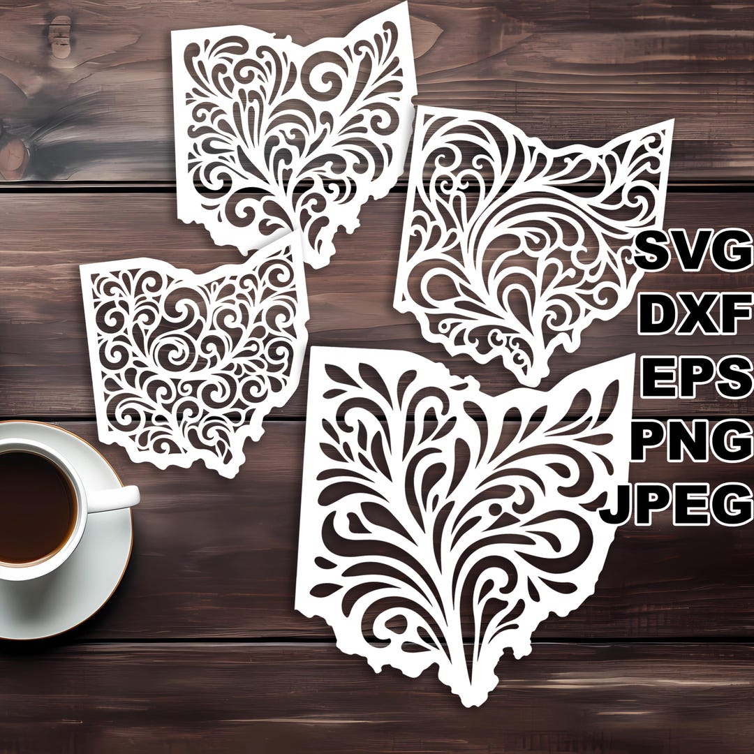 Ohio SVG Cut Files (svg Dxf Png Eps Jpeg) Silhouette & Cricut, Digital ...