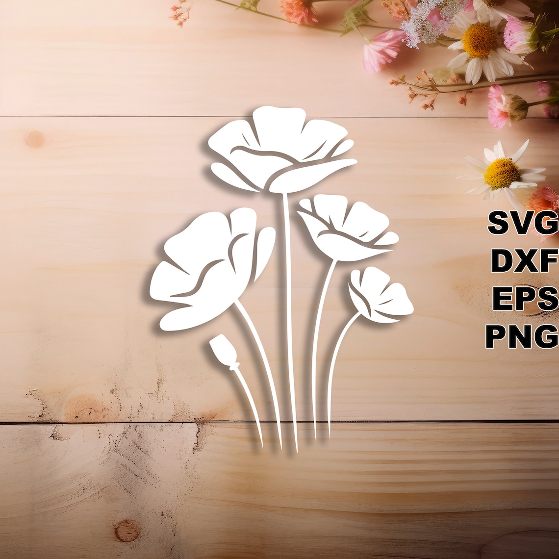 French Flora SVG Cut Files (svg Dxf Png Eps) Vinyl and Paper Cut, CNC ...