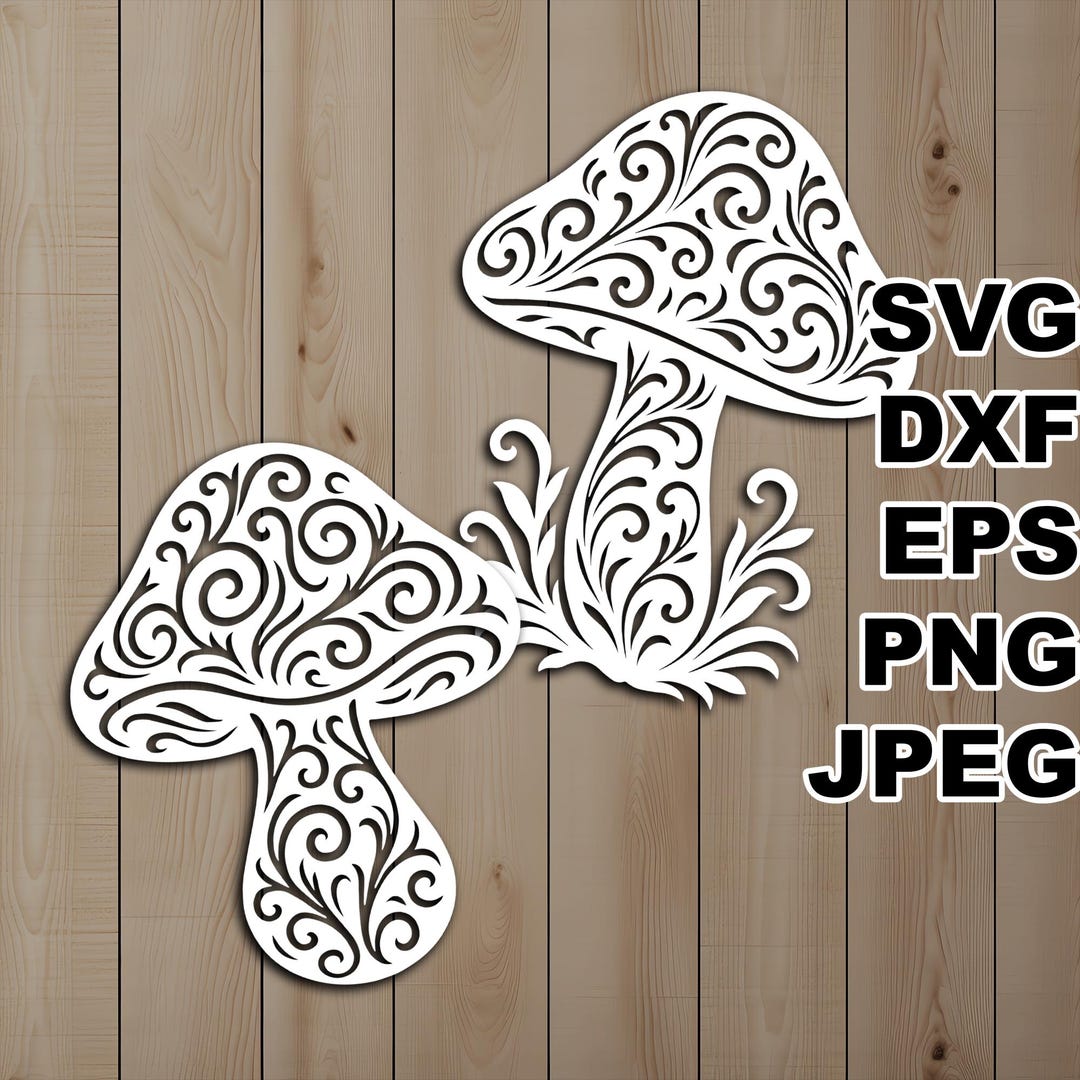 Filigree Toadstool SVG Cut Files (svg Dxf Png Eps Jpeg) Silhouette ...