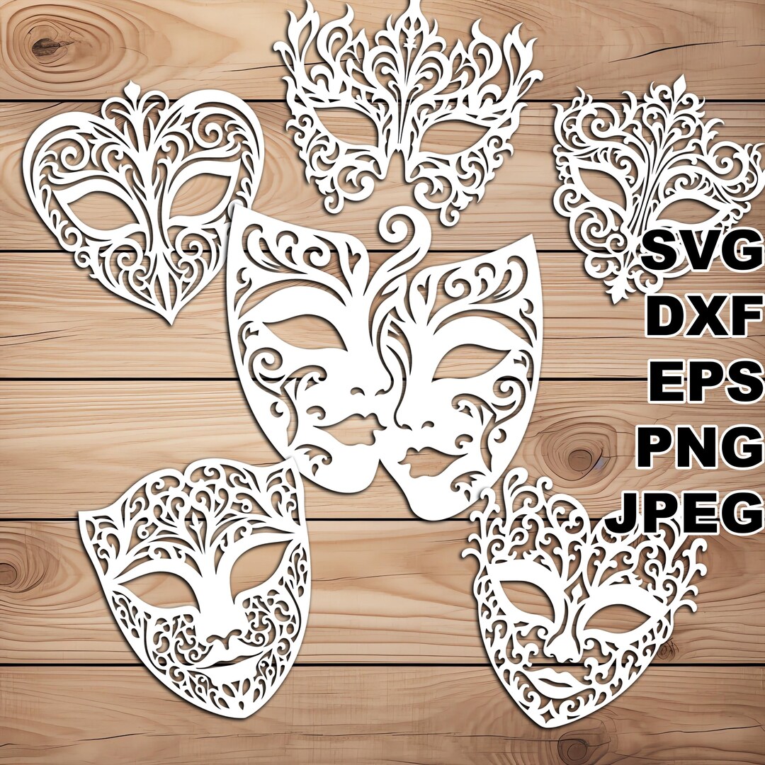 Filigree Masks SVG Cut Files (svg Dxf Png Eps Jpeg) Silhouette & Cricut ...