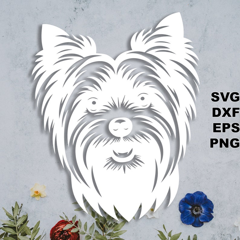 Yorkie SVG Cut Files svg Dxf Png Eps Silhouette & Cricut, Digital ...