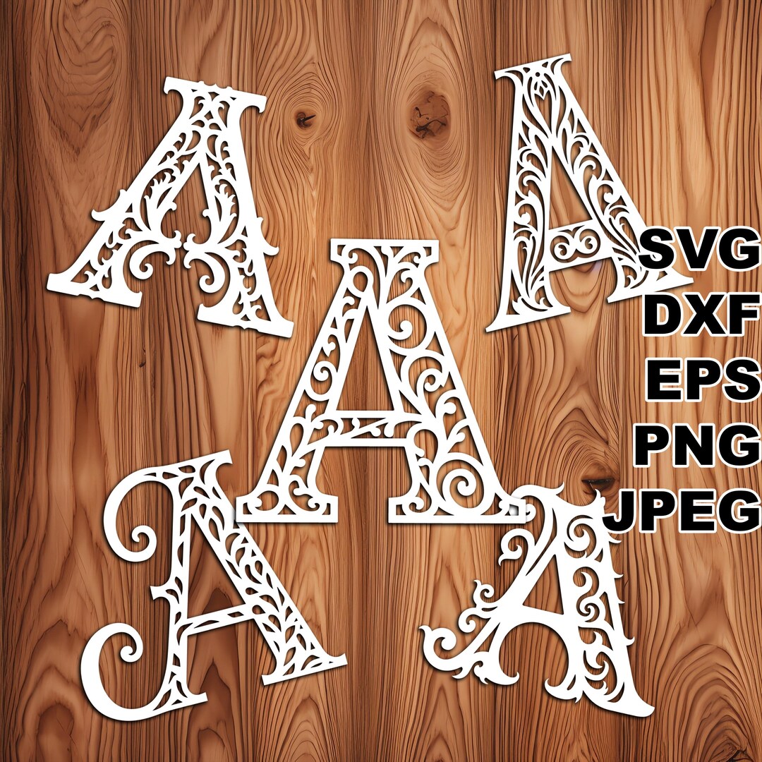 Filigree Letter A SVG Cut Files (svg Dxf Png Eps Jpeg) Silhouette ...