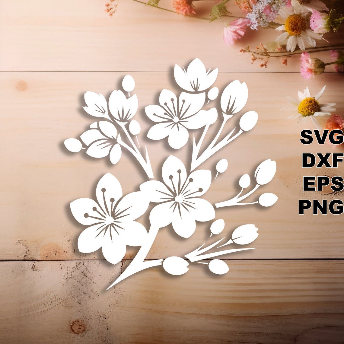 Japanese Flora SVG Cut Files svg Dxf Png Eps Vinyl and Paper Cut, CNC ...