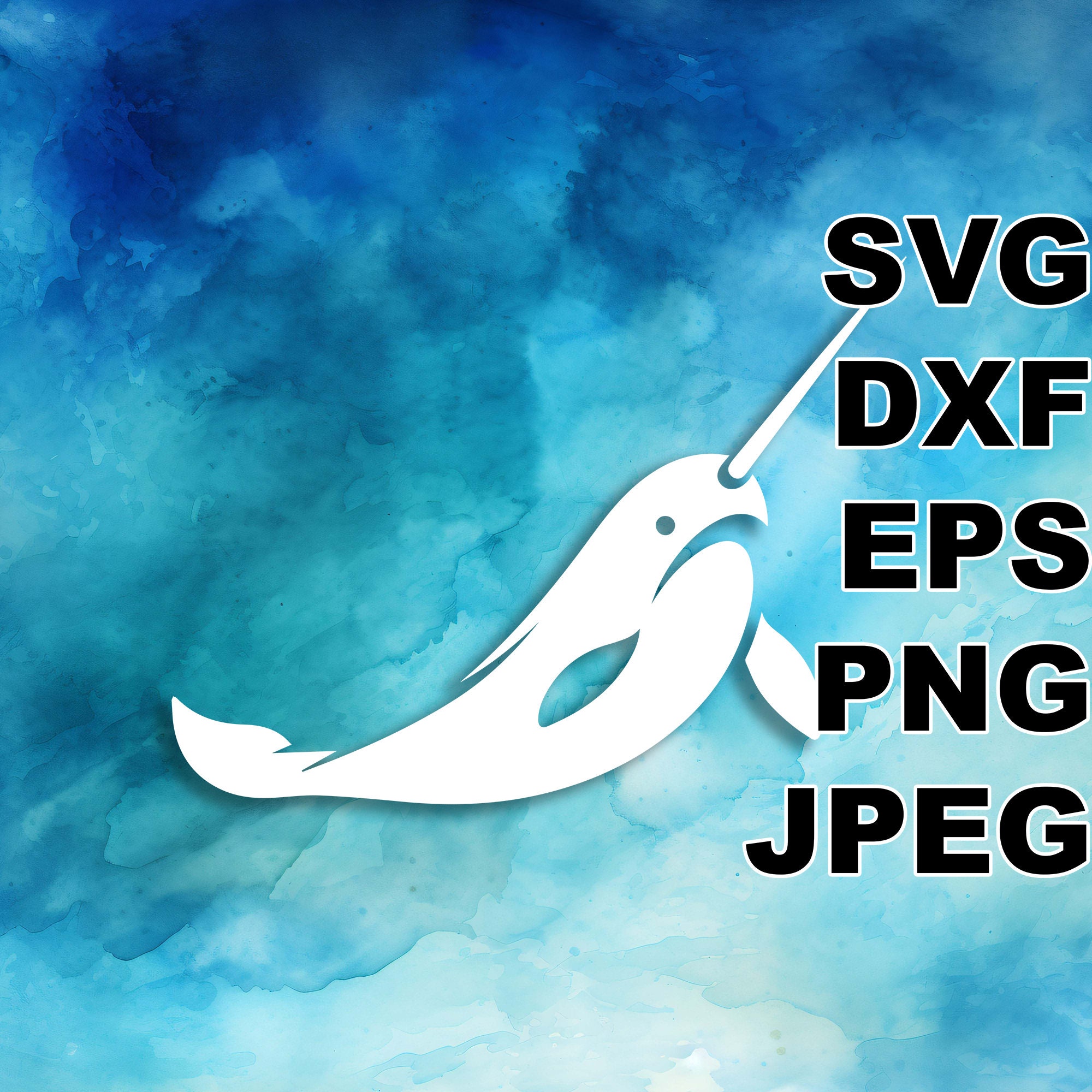 Narwhal SVG Cut Files svg Dxf Png Eps Png Vinyl and Paper Cut, CNC ...