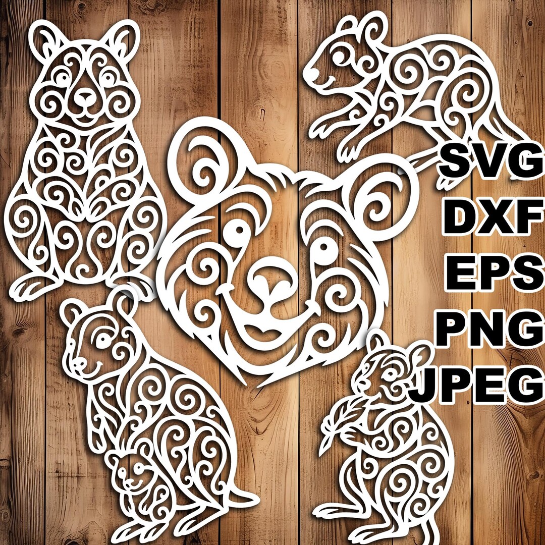 Elegant Quokka SVG Cut Files (svg Dxf Png Eps Jpeg) Silhouette & Cricut ...