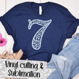 Filigree Number 7 SVG Cut Files (svg Dxf Png Eps Jpeg) Silhouette ...