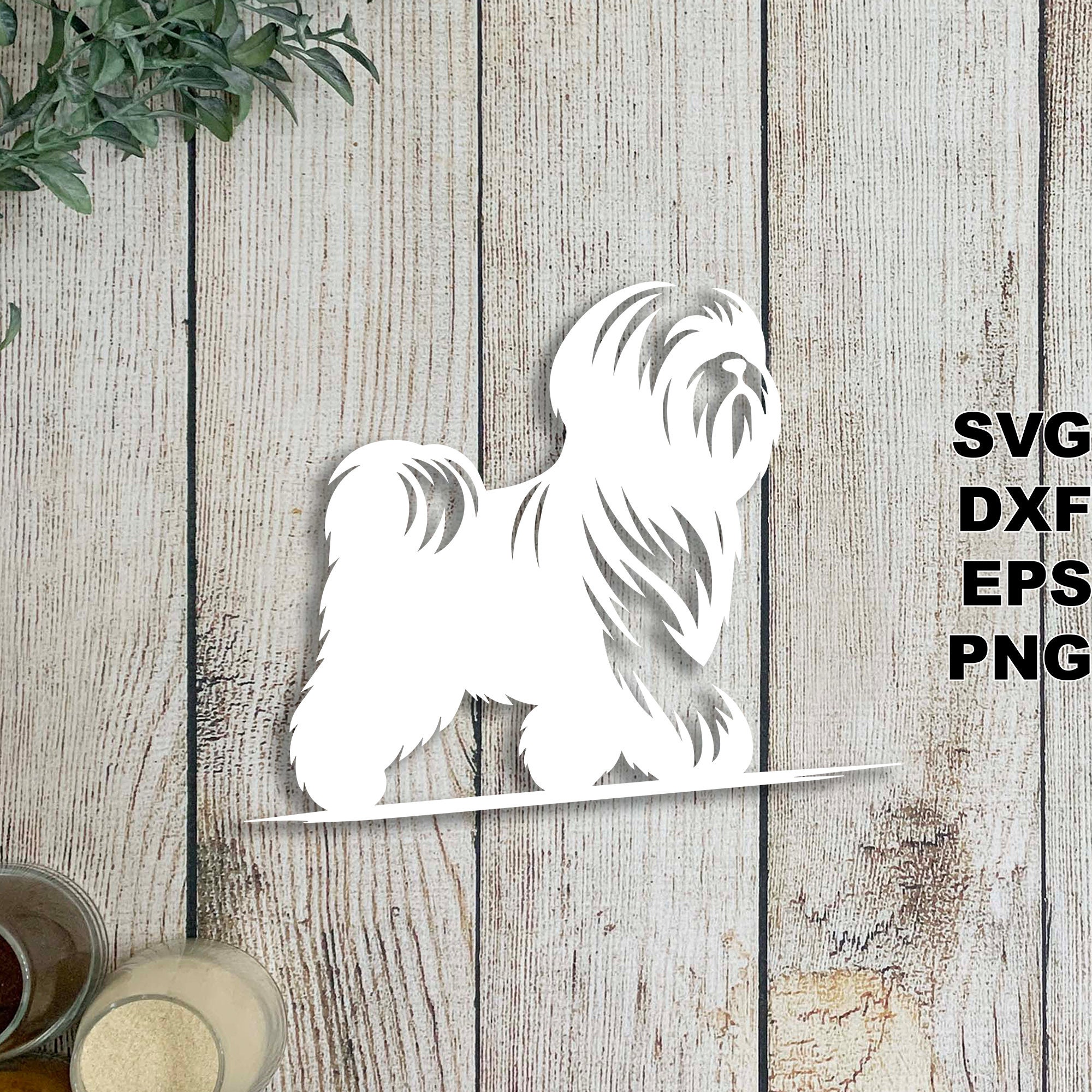 Shih Tzu SVG Cut Files svg Dxf Png Eps Silhouette & Cricut, Digital ...