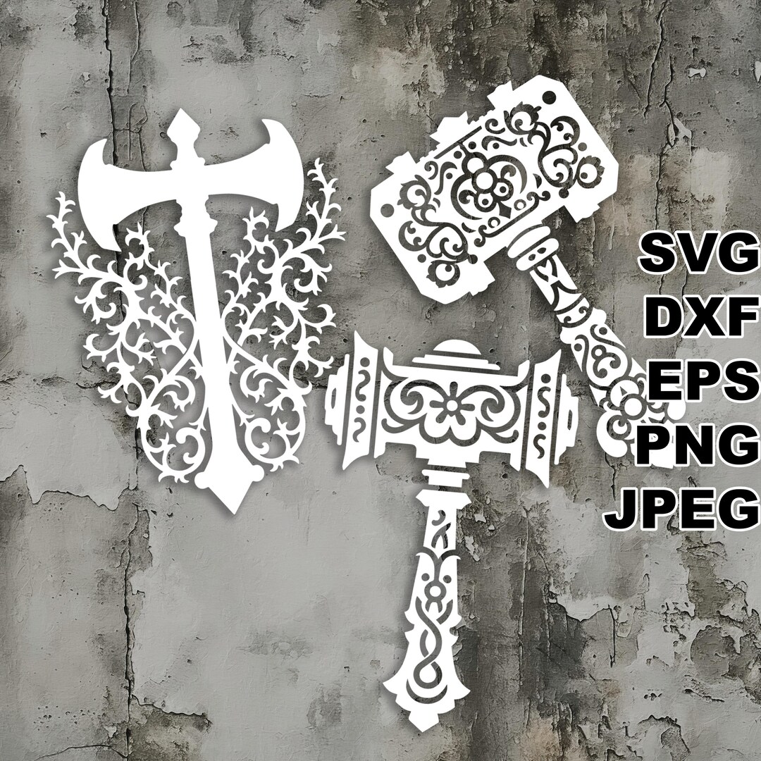 War Hammer SVG Cut Files (svg Dxf Png Eps Jpeg) Silhouette & Cricut ...