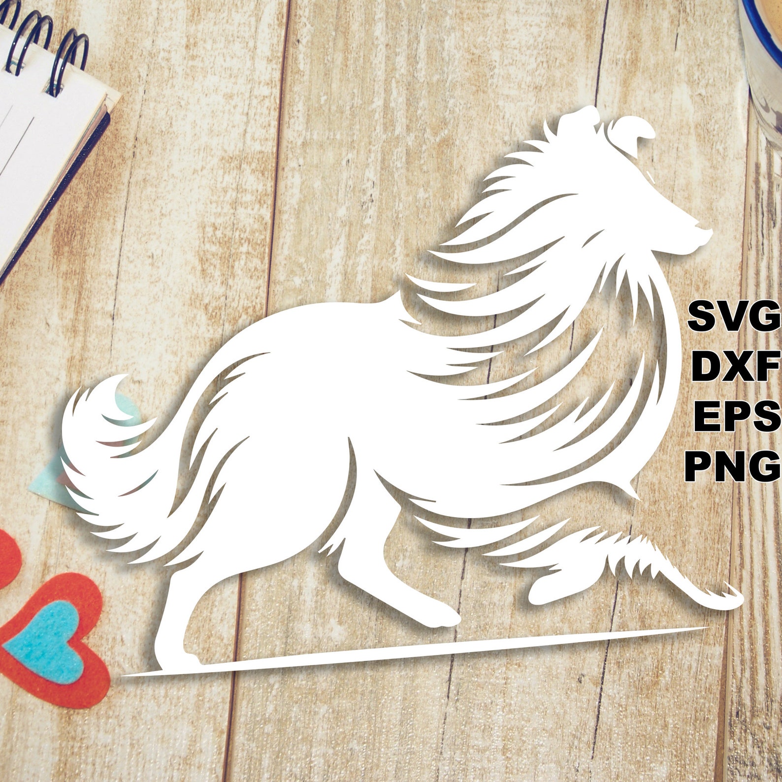 Rough Collie SVG Cut Files svg Dxf Png Eps Silhouette & Cricut, Digital ...