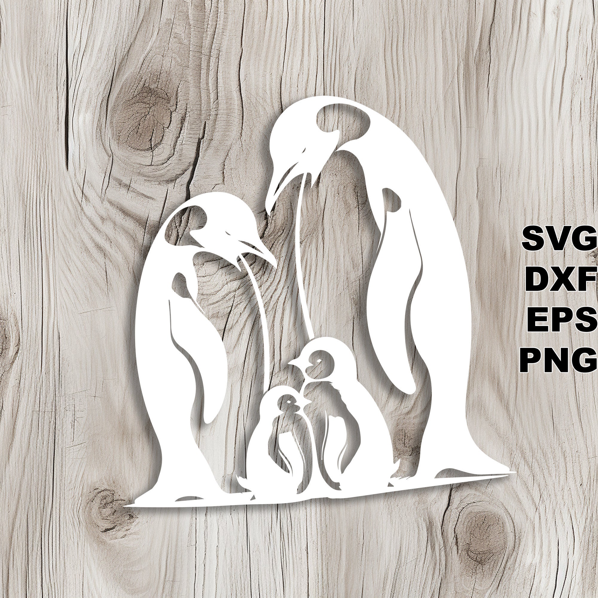 Penguin SVG Cut Files svg Dxf Png Eps Vinyl and Paper Cut, CNC, Laser ...