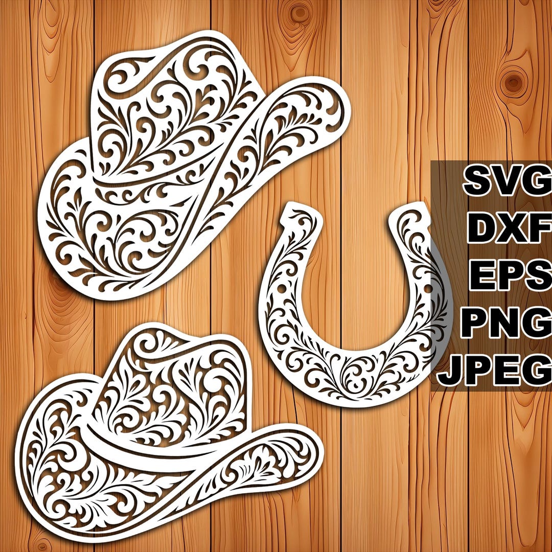 Filigree Western SVG Cut Files (svg Dxf Png Eps Jpeg) Silhouette ...