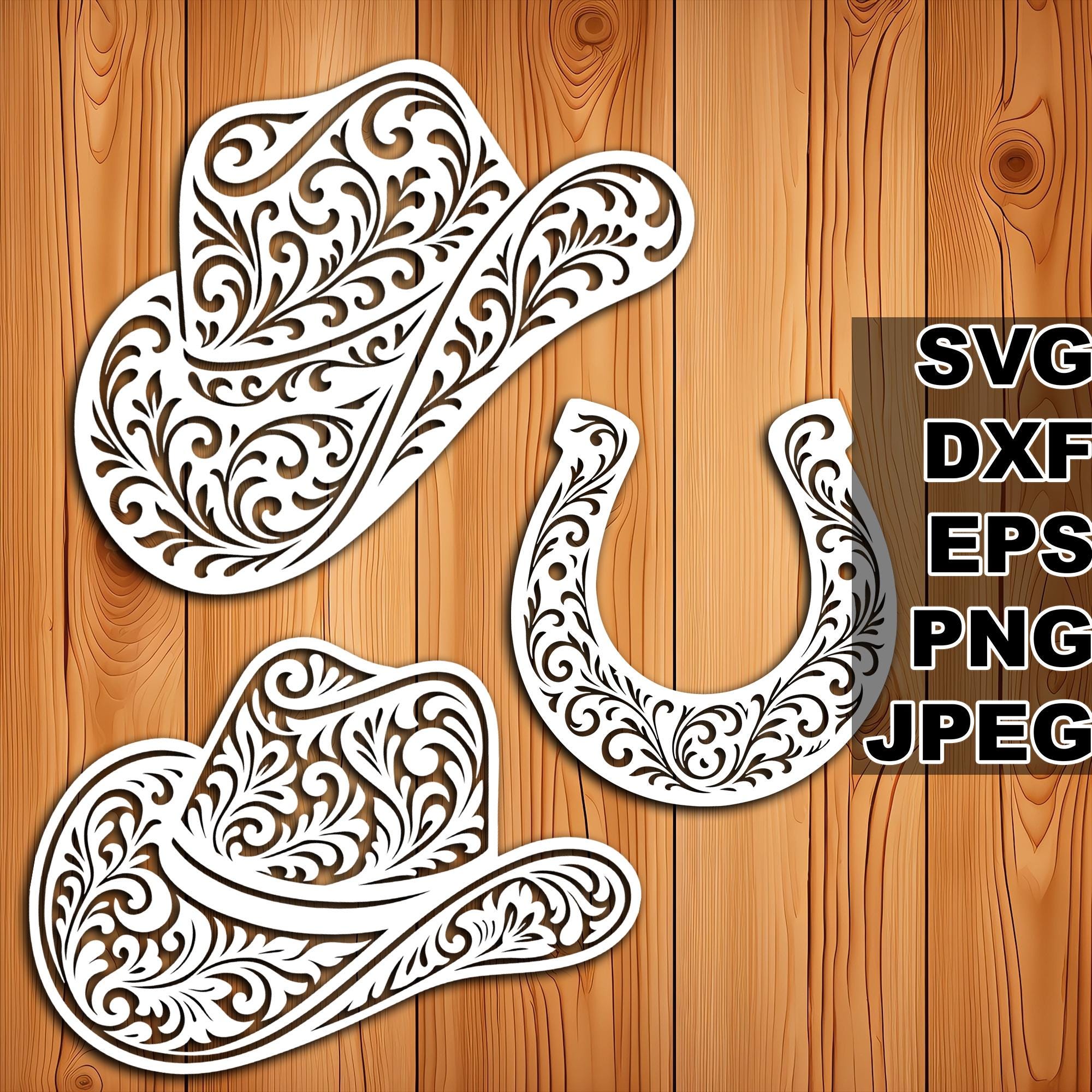 Filigree Western SVG Cut Files (svg Dxf Png Eps Jpeg) Silhouette ...