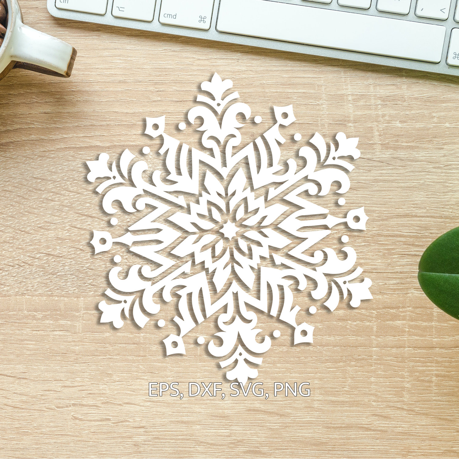 Snowflake SVG Cut Files (svg Dxf Png Eps) Silhouette & Cricut, Digital ...