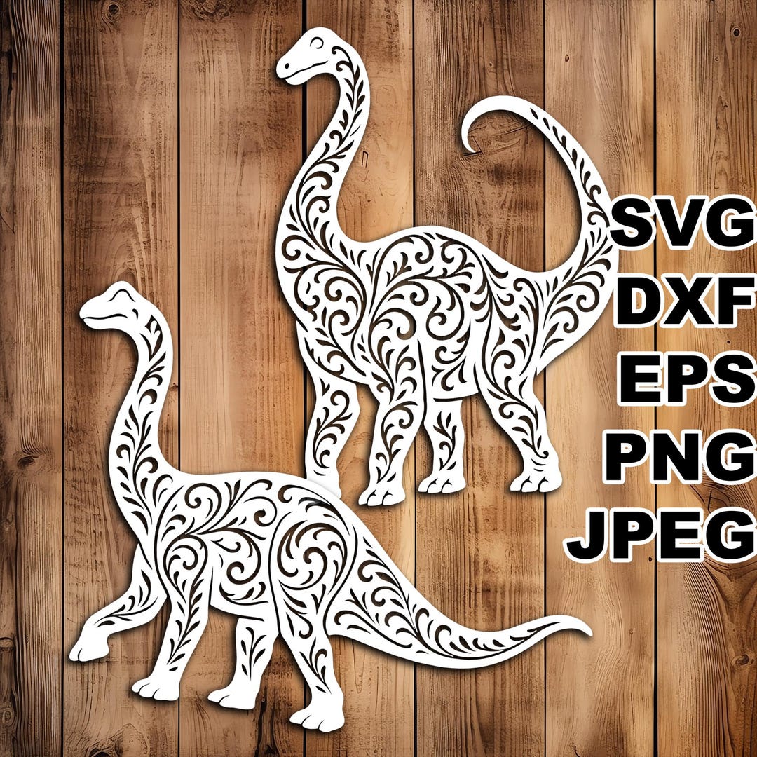 Filigree Brachiosaurus SVG Cut Files (svg Dxf Png Eps Jpeg) Silhouette ...