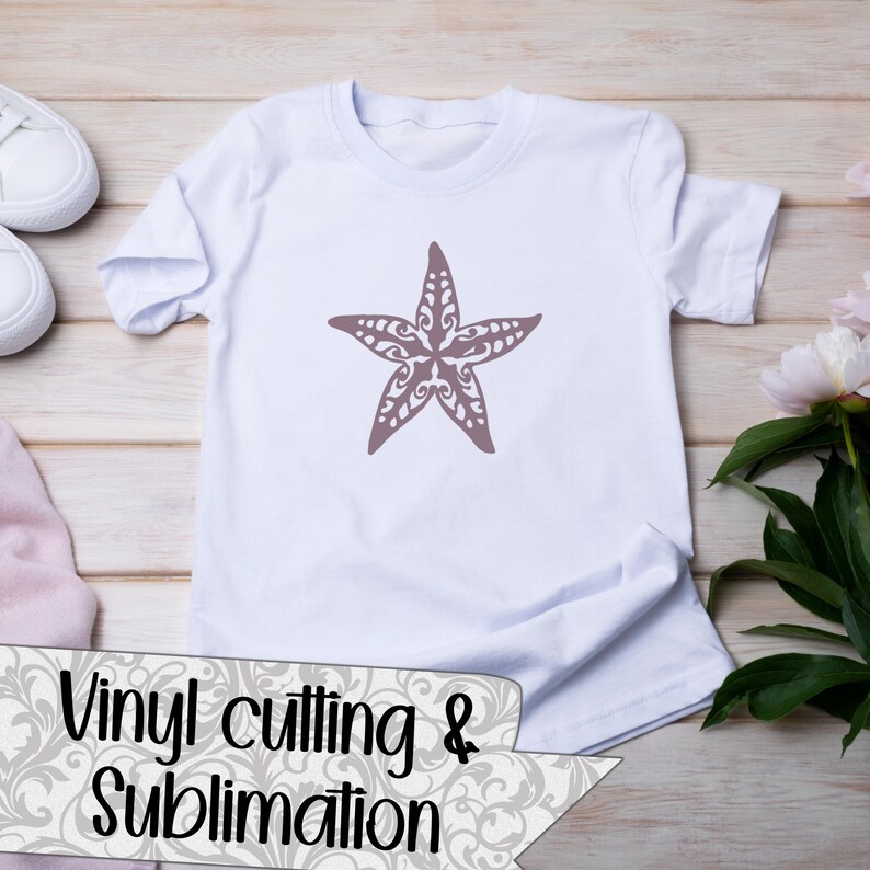 Elegant Starfish SVG Cut Files (svg Dxf Png Eps Jpeg) Silhouette ...