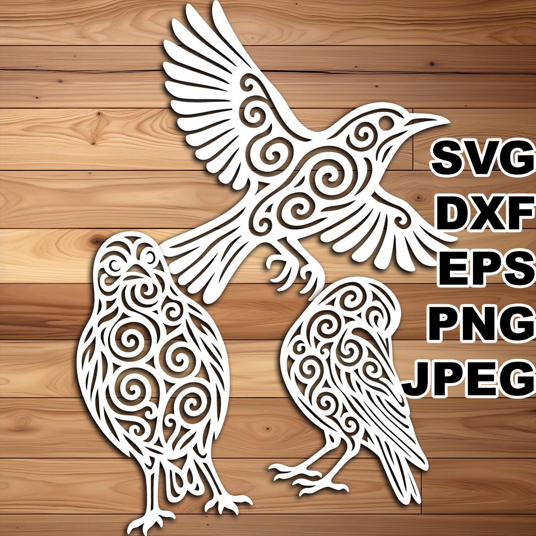 Elegant European Starling SVG Cut Files (svg Dxf Png Eps Jpeg ...