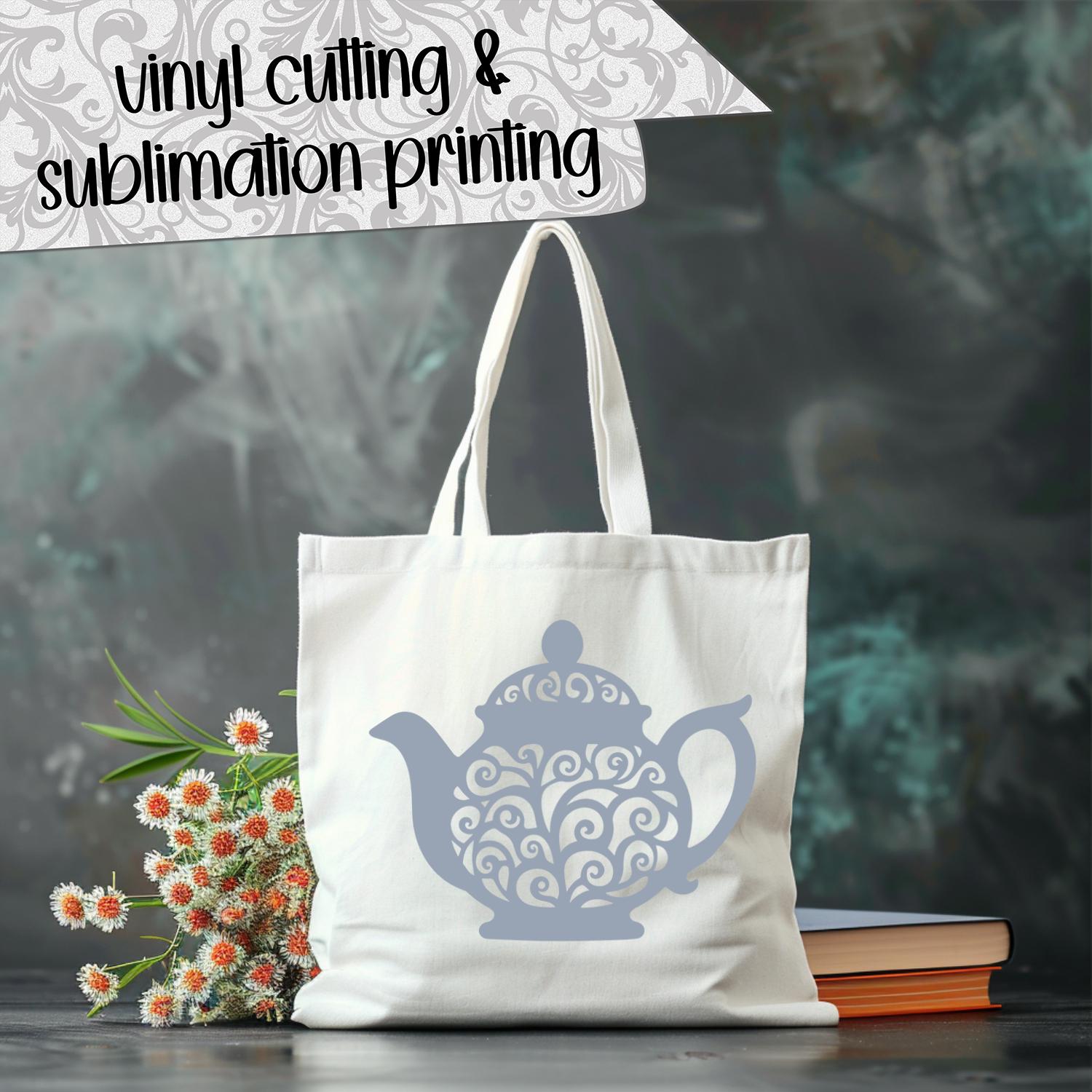 Filigree Tea Pot (more) SVG Cut Files (svg Dxf Png Eps Jpeg) Silhouette ...