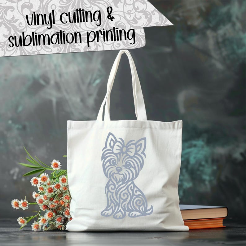 Elegant Yorkie SVG Cut Files (svg Dxf Png Eps Jpeg) Silhouette & Cricut ...