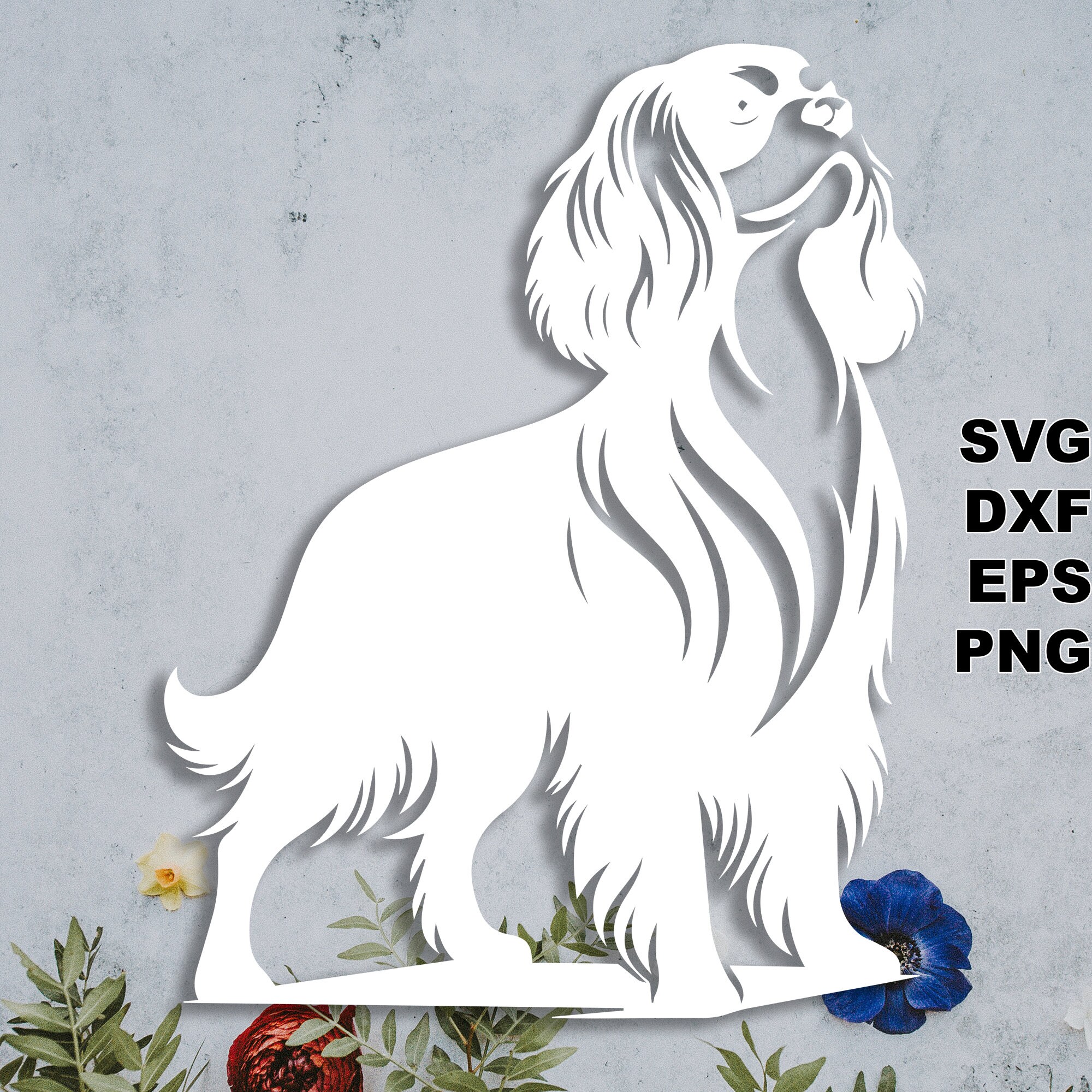 Cavalier King Charles SVG Cut Files svg Dxf Png Eps Silhouette & Cricut ...