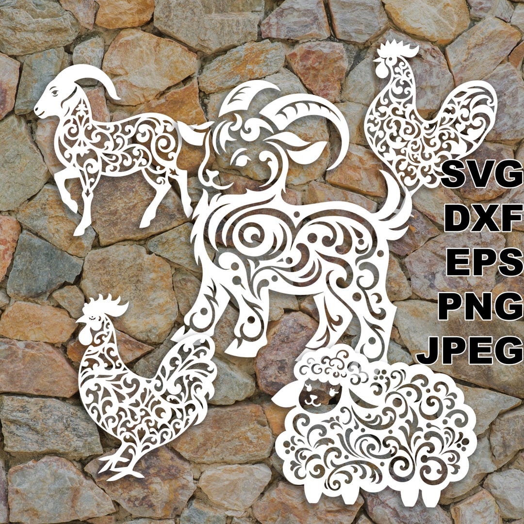Farm SVG Cut Files (svg Dxf Png Eps Jpeg) Silhouette & Cricut, Digital ...