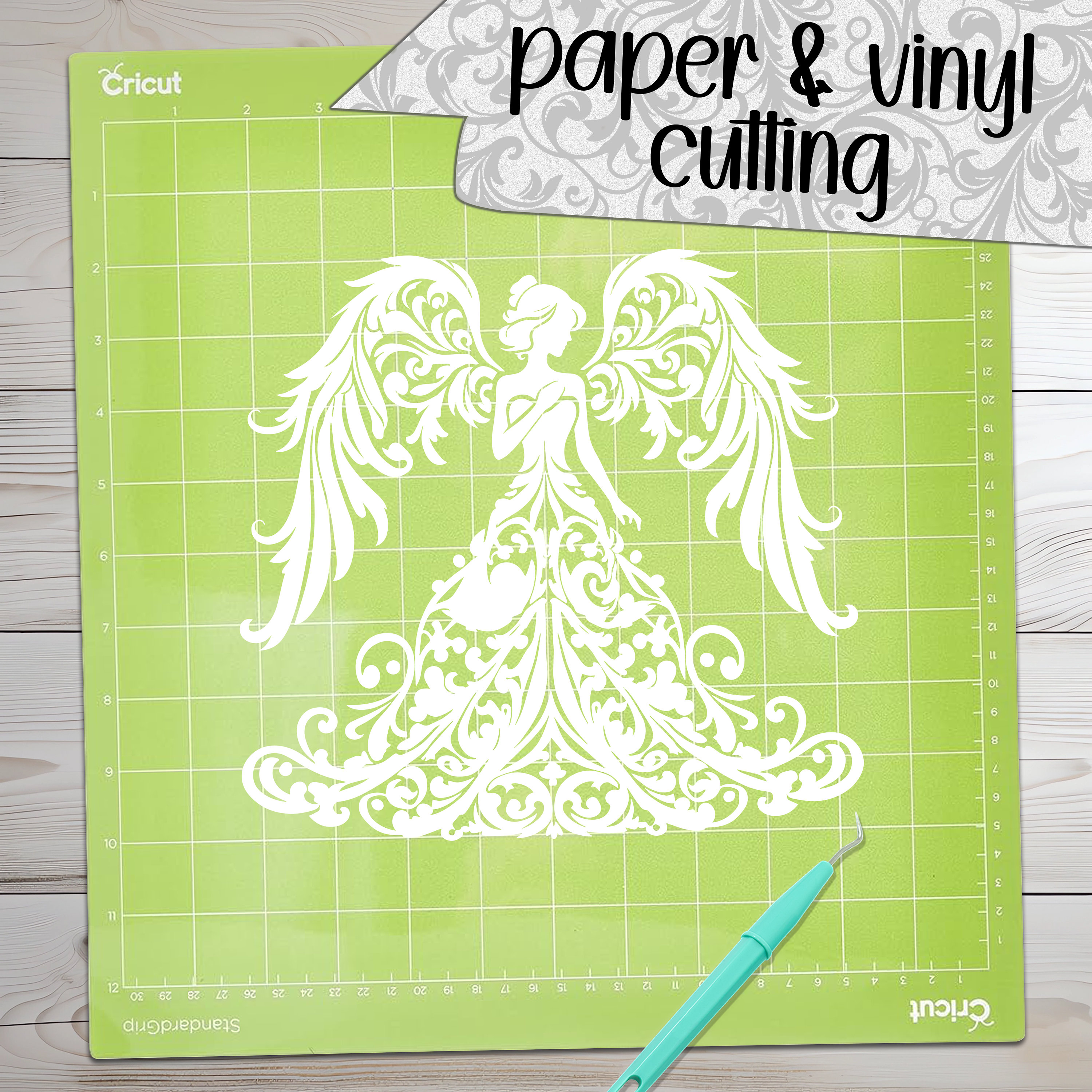 Elegant Angels SVG Cut Files svg Dxf Png Eps Jpg Silhouette & Cricut ...