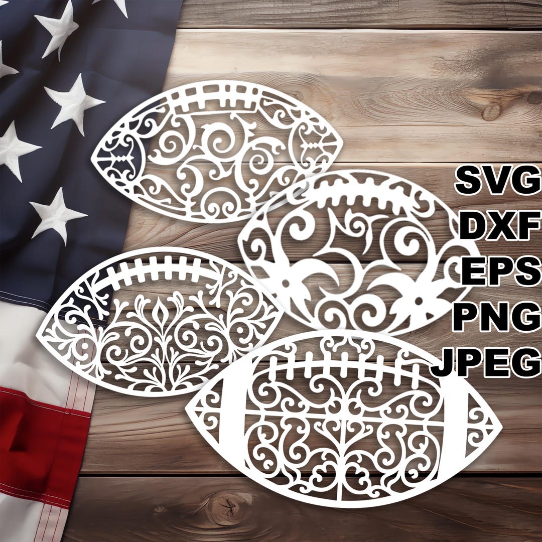 Football Fanciness SVG Cut Files (svg Dxf Png Eps Jpeg) Silhouette ...