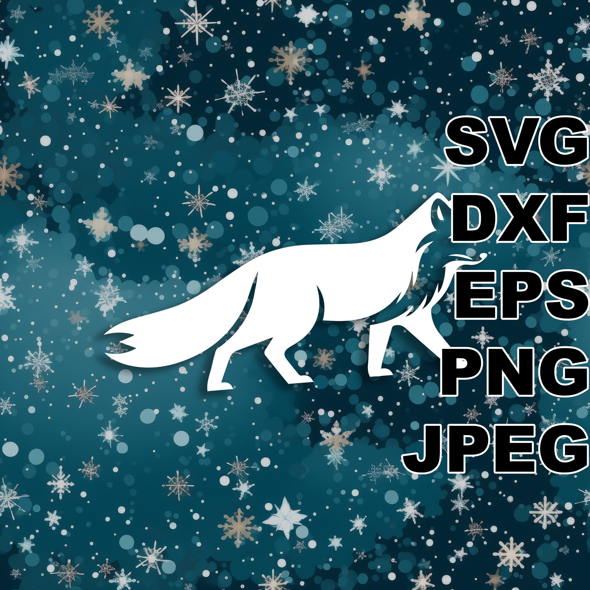 Arctic Fox SVG Cut Files svg Dxf Png Eps Jpeg Vinyl and Paper Cut, CNC ...